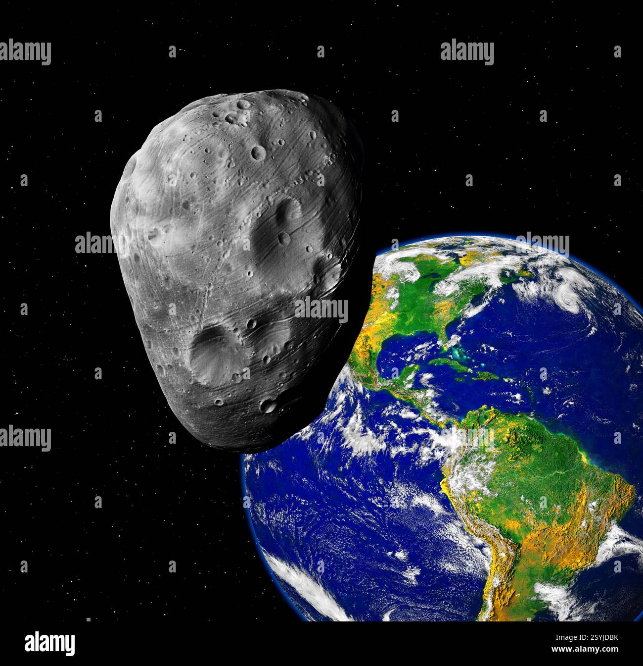 Asteroid collision with Earth Stock Photo - Alamy