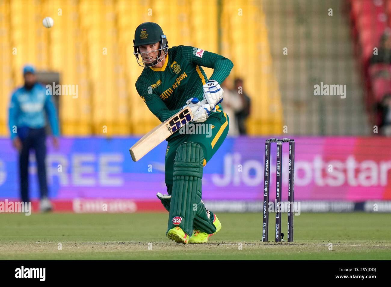 South Africa's Rassie van der Dussen plays a shot during the ICC ...