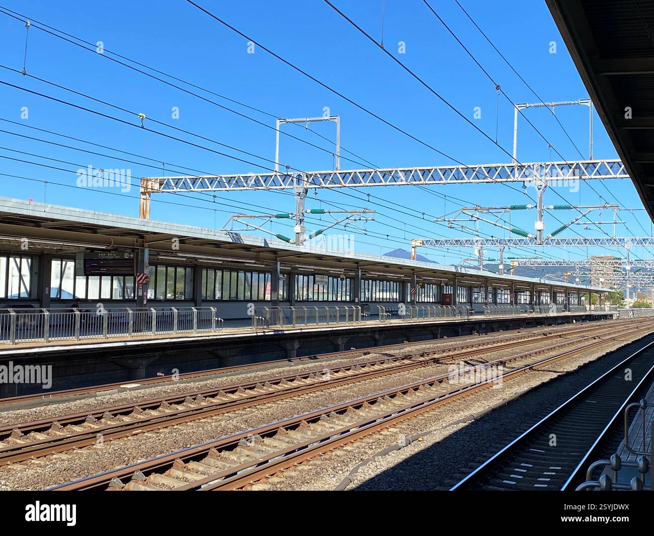 Landscape with scenic view of the Tōkaidō Shinkansen platforms and ...