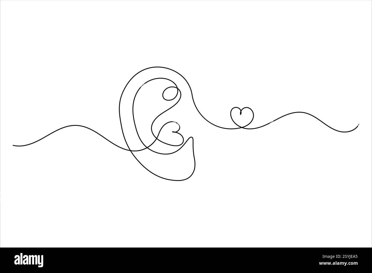 Human eye one line drawing and isolated continuous outline vector ...