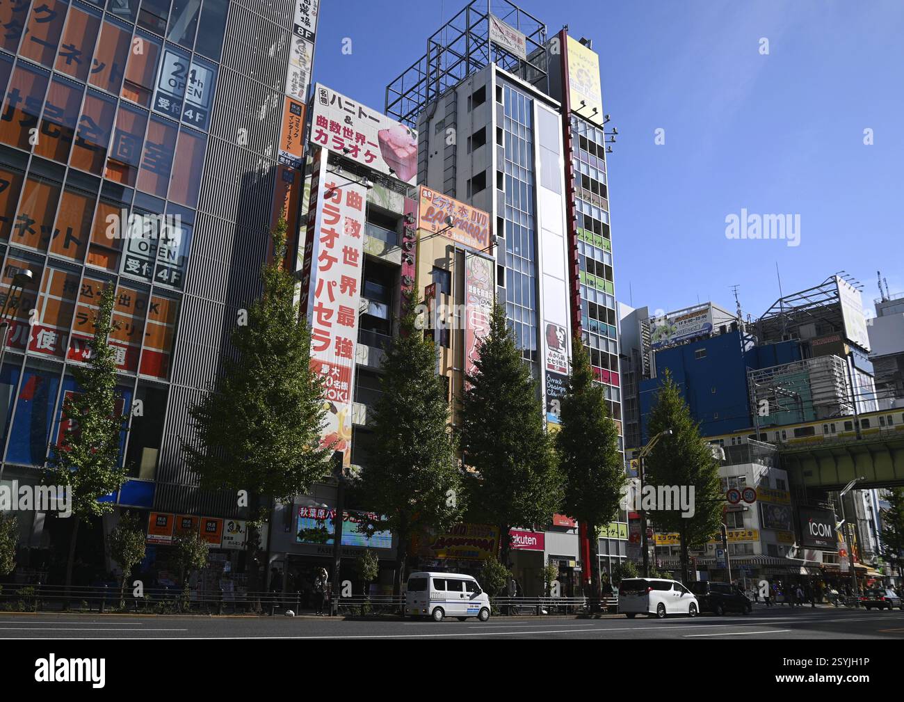 Landscape with scenic view of Akihabara Denki Gai the center of Otaku culture known as Akihabara ...