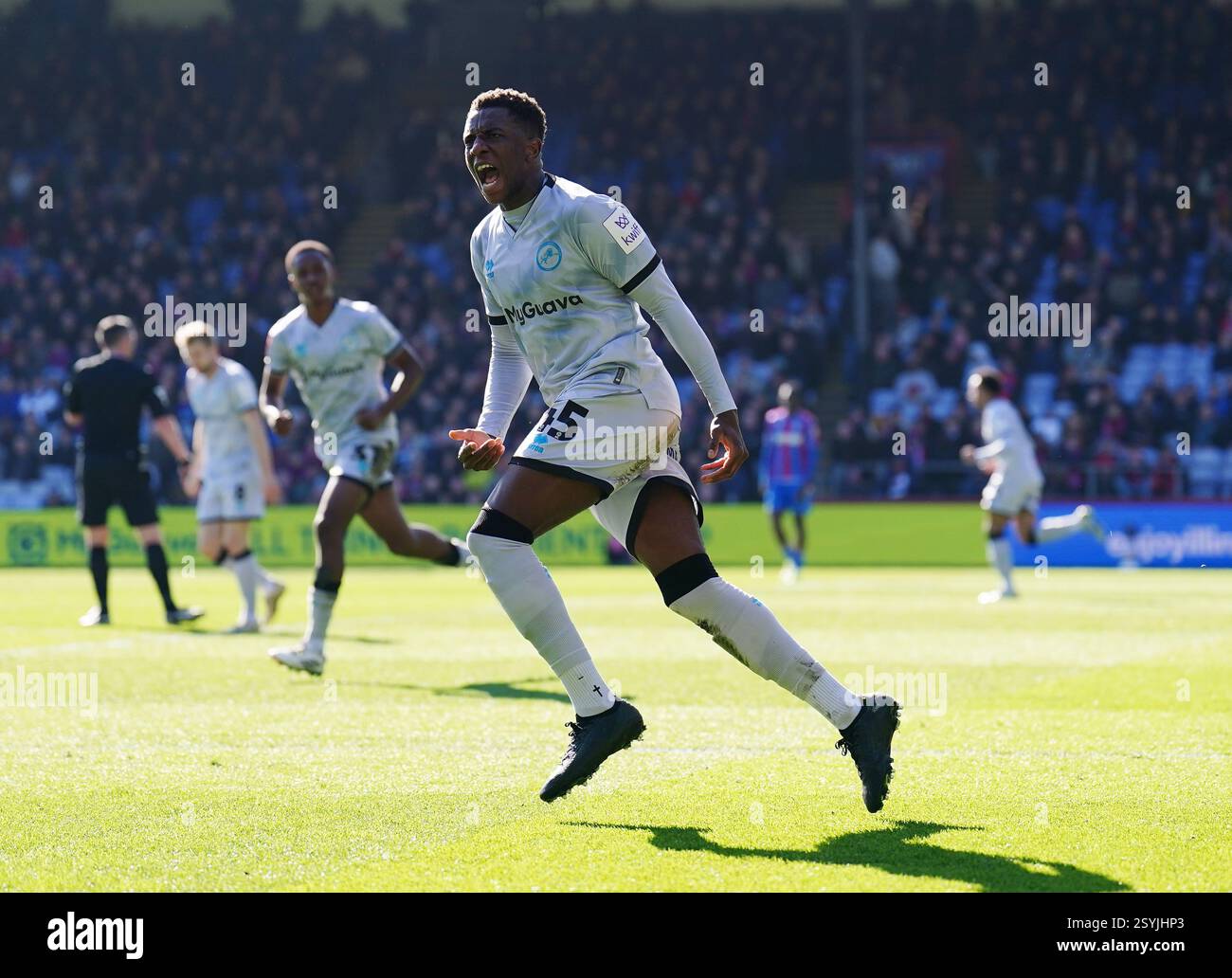 Millwall's Wes Harding celebrates scoring their side's first goal of ...