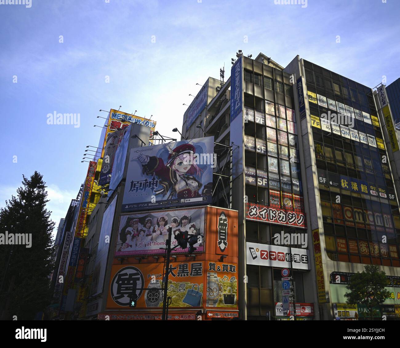 Landscape with scenic view of Akihabara Denki Gai the center of Otaku culture known as Akihabara ...