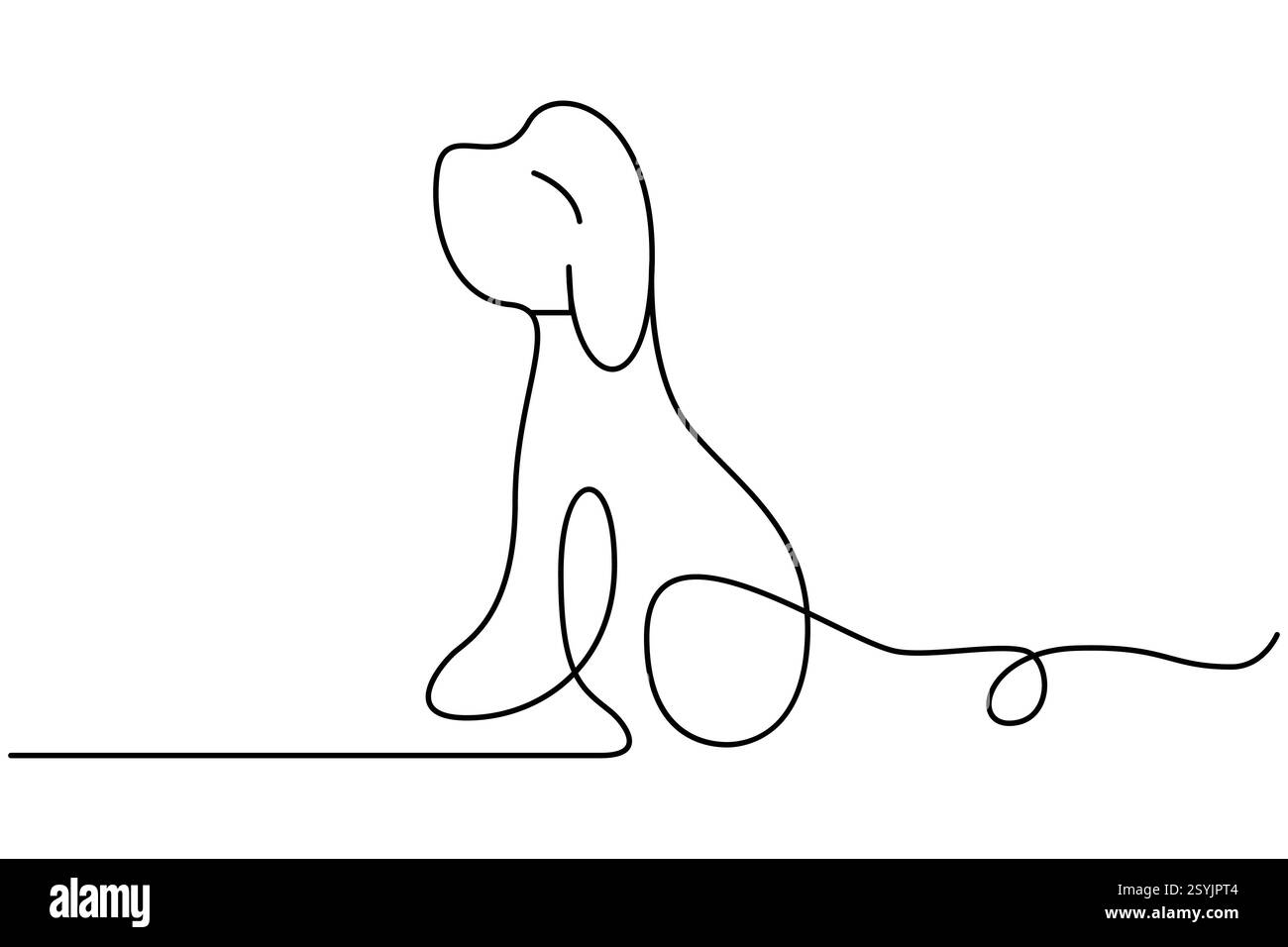 Dog continuous single line art outline vector illustration of ...
