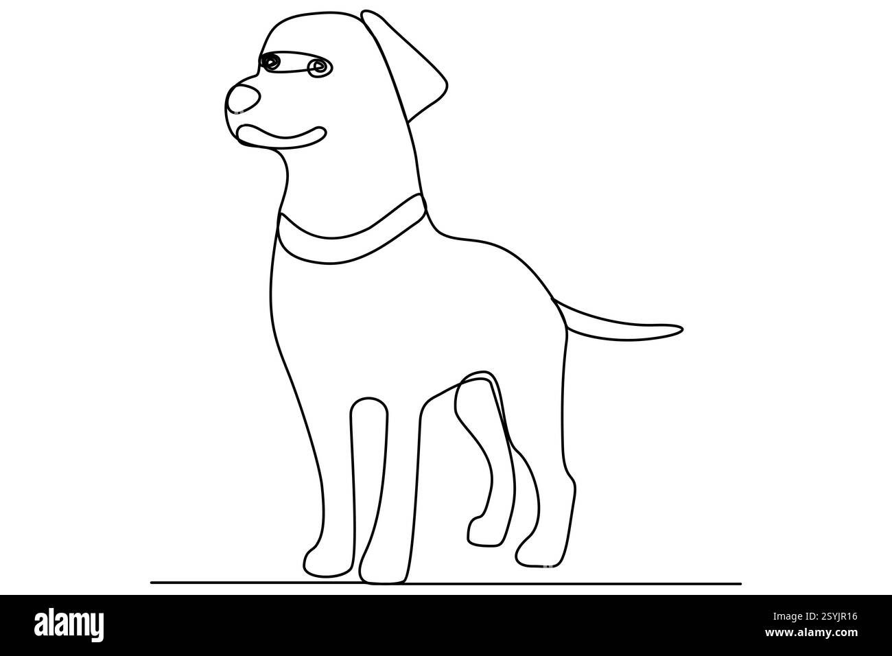 Dog continuous single line art outline vector illustration of ...