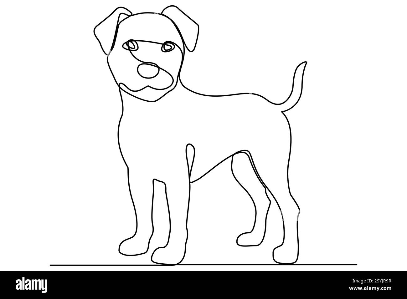 Dog continuous single line art outline vector illustration of ...