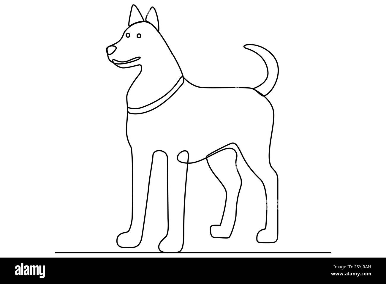 Dog continuous single line art outline vector illustration of ...