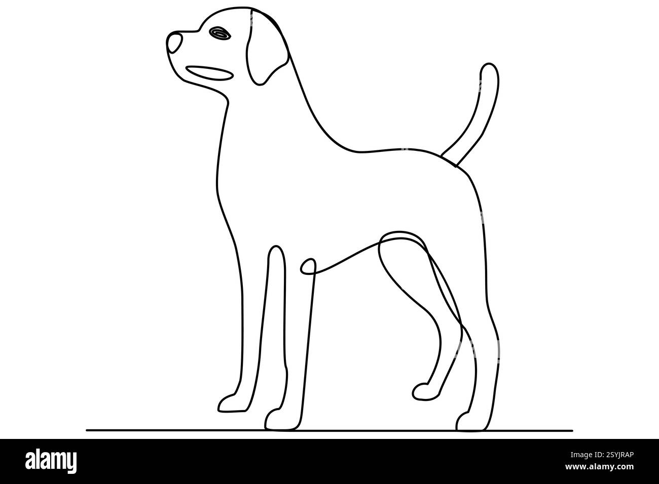 Dog continuous single line art outline vector illustration of ...