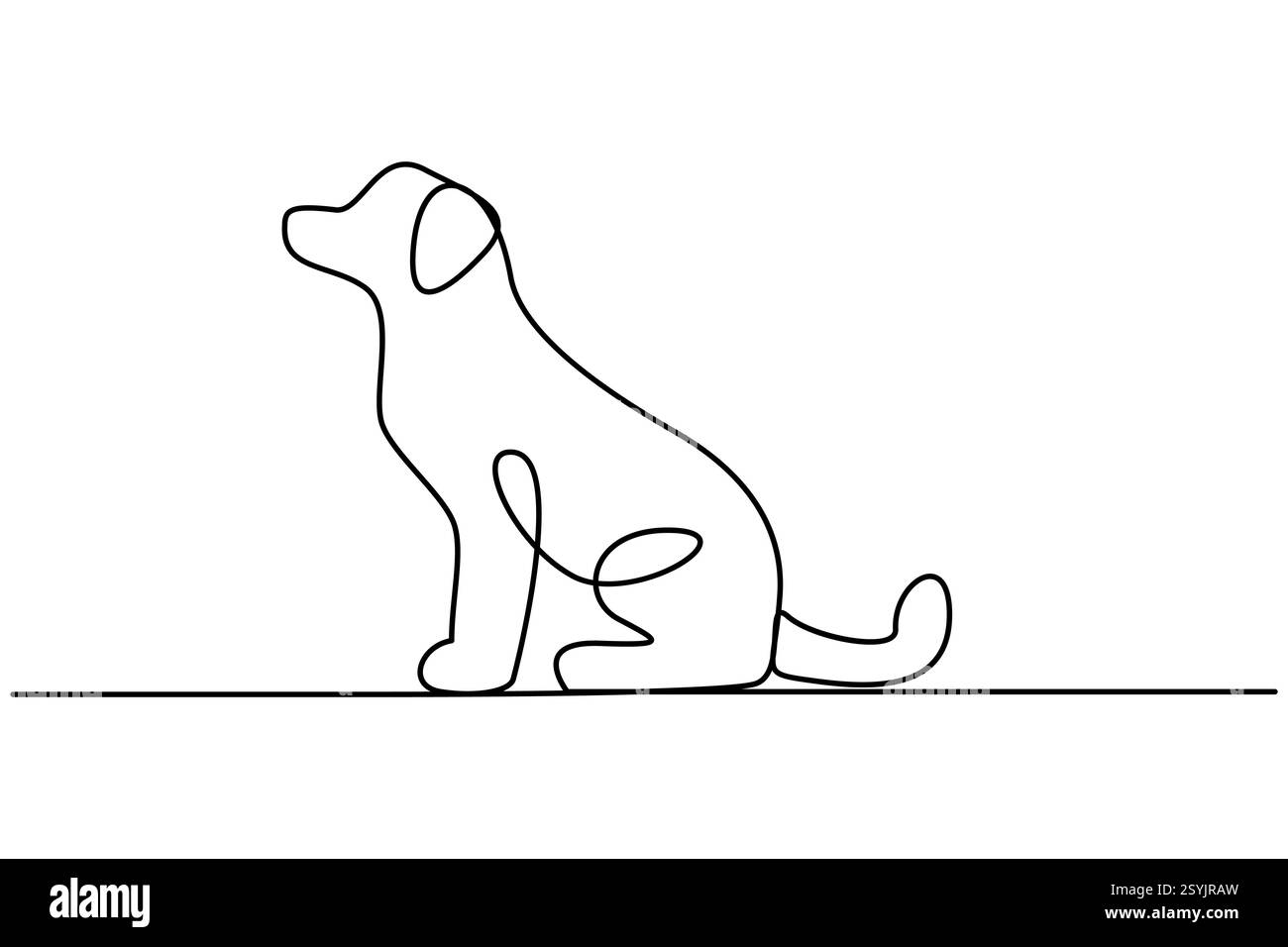 Dog continuous single line art outline vector illustration of ...