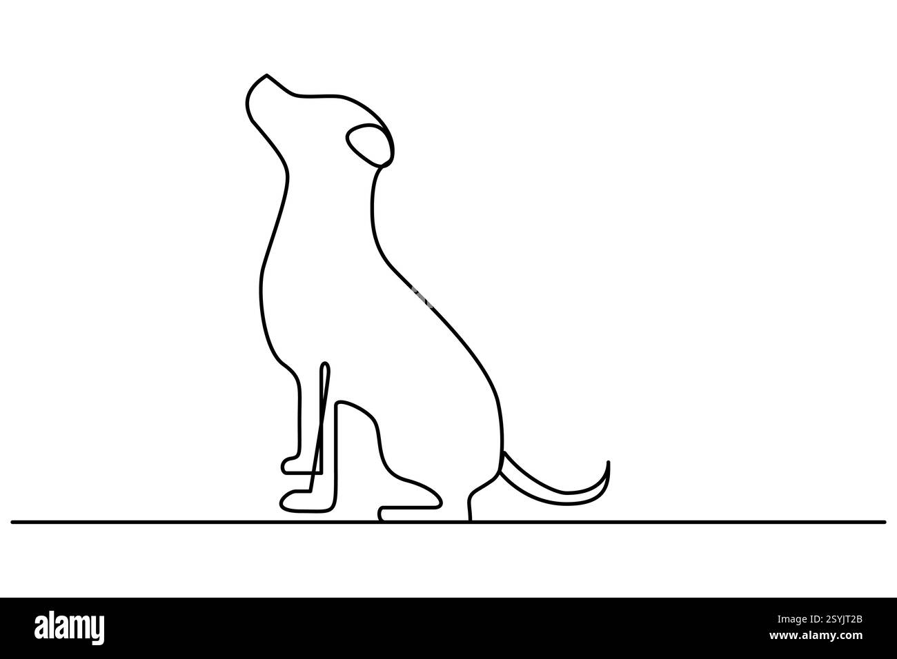 Dog continuous single line art outline vector illustration of ...