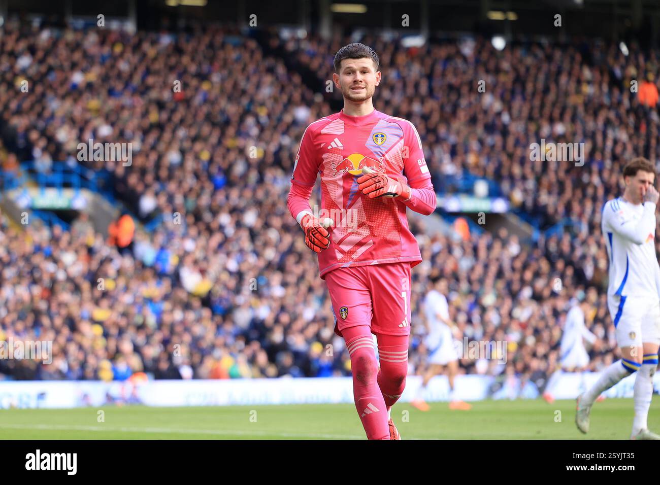 Illan Meslier (Leeds United) during the Sky Bet Championship match ...