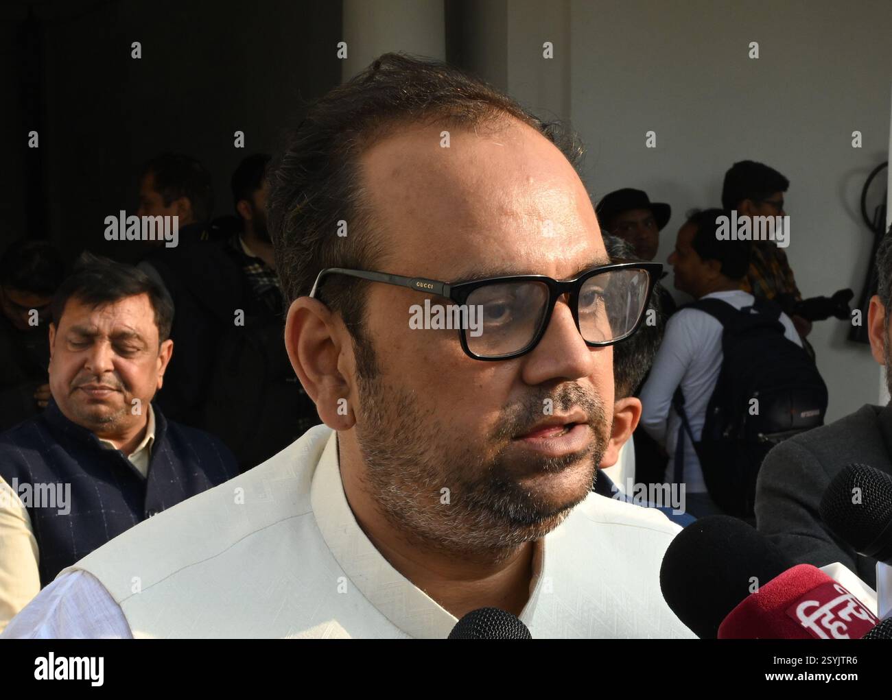 NEW DELHI, INDIA - FEBRUARY 28: Delhi Health Minister Pankaj Kumar Singh with CAG Health Report ...