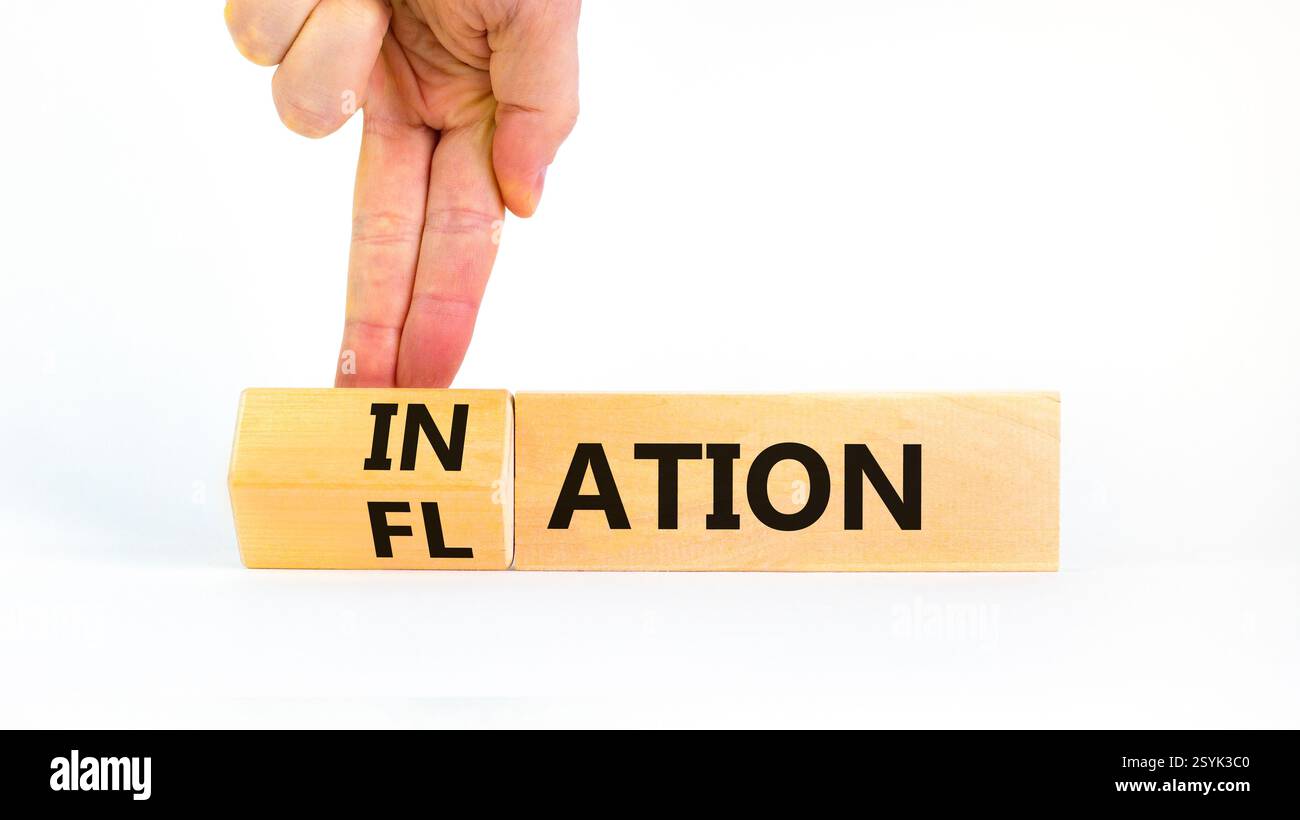 Flation or inflation symbol. Concept words Inflation or Flation on ...