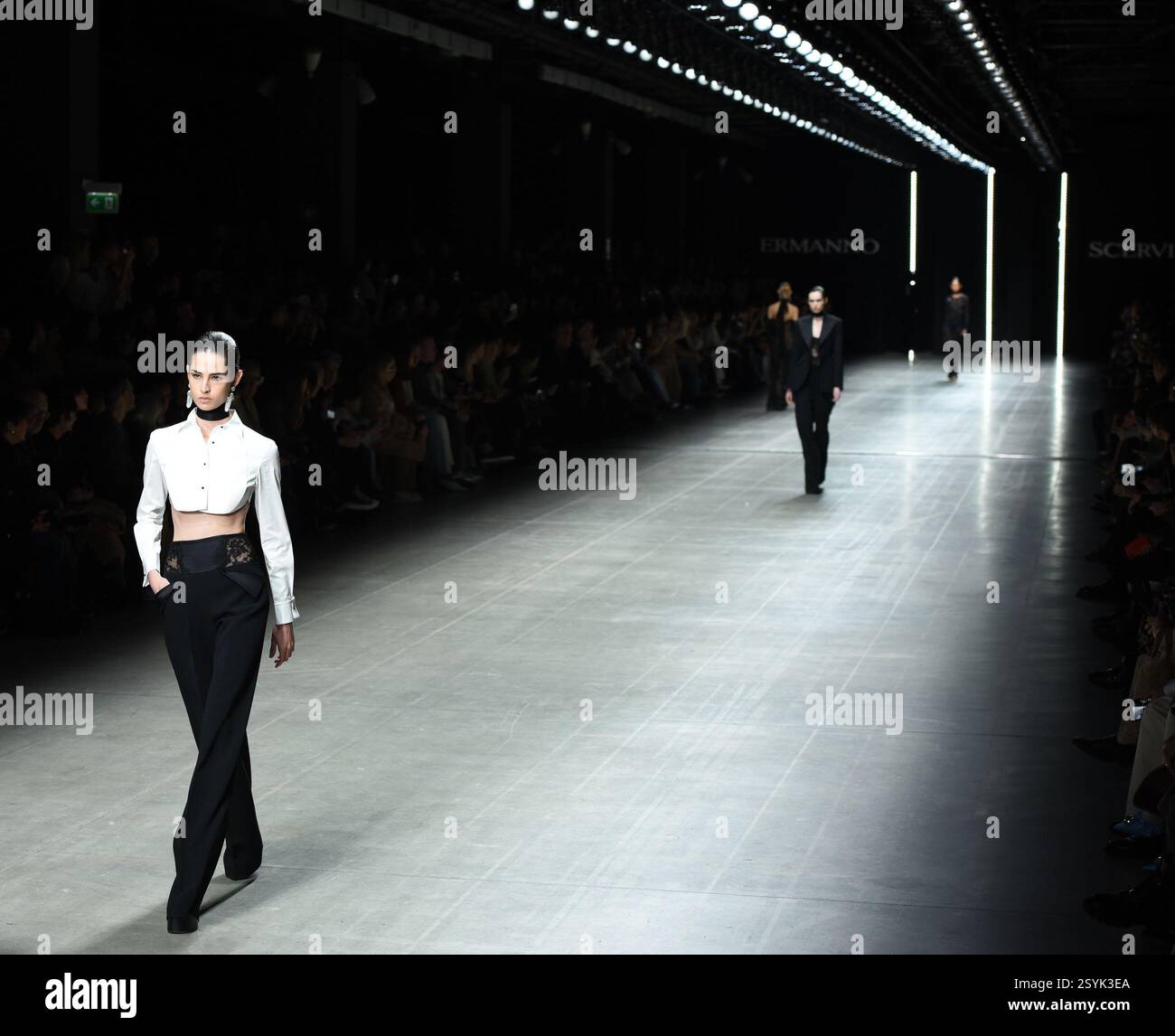 March 1, 2025, Milan, Italy: Models walk the runway during the ...