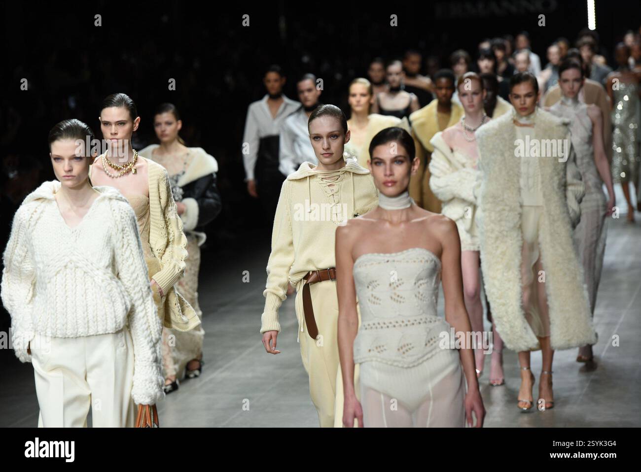 March 1, 2025, Milan, Italy: Models walk the runway during the ...