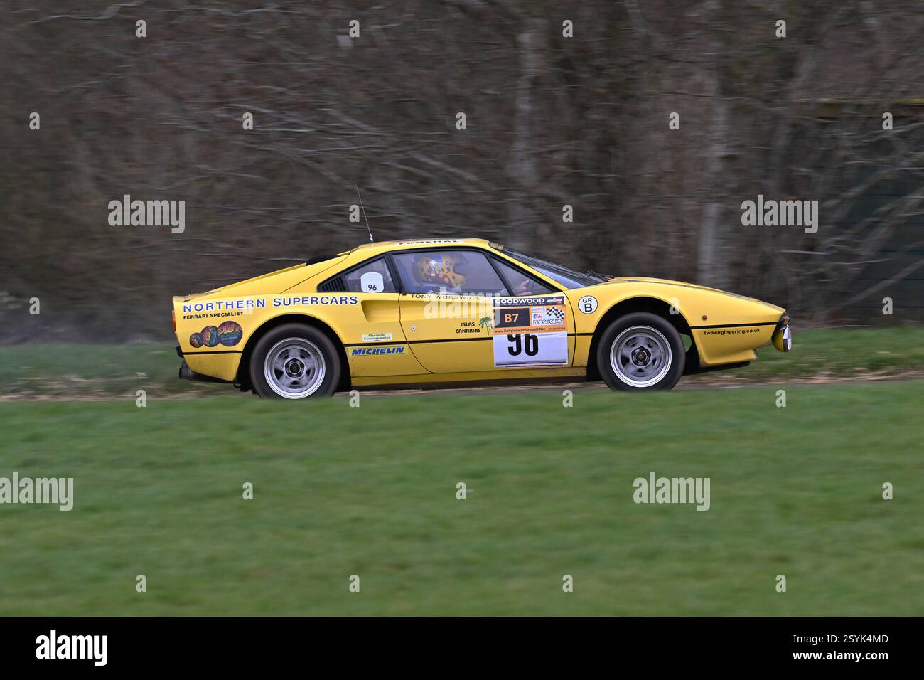 Tony Worswick, Ferrari 308 GTB Group B, Live Rally Stage at Race Retro ...