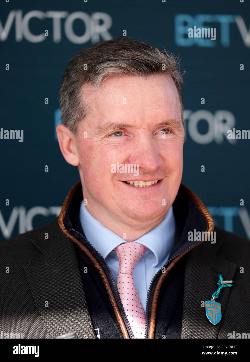 Trainer Anthony Honeyball after Sam Brown won the BetVictor Super Boost ...