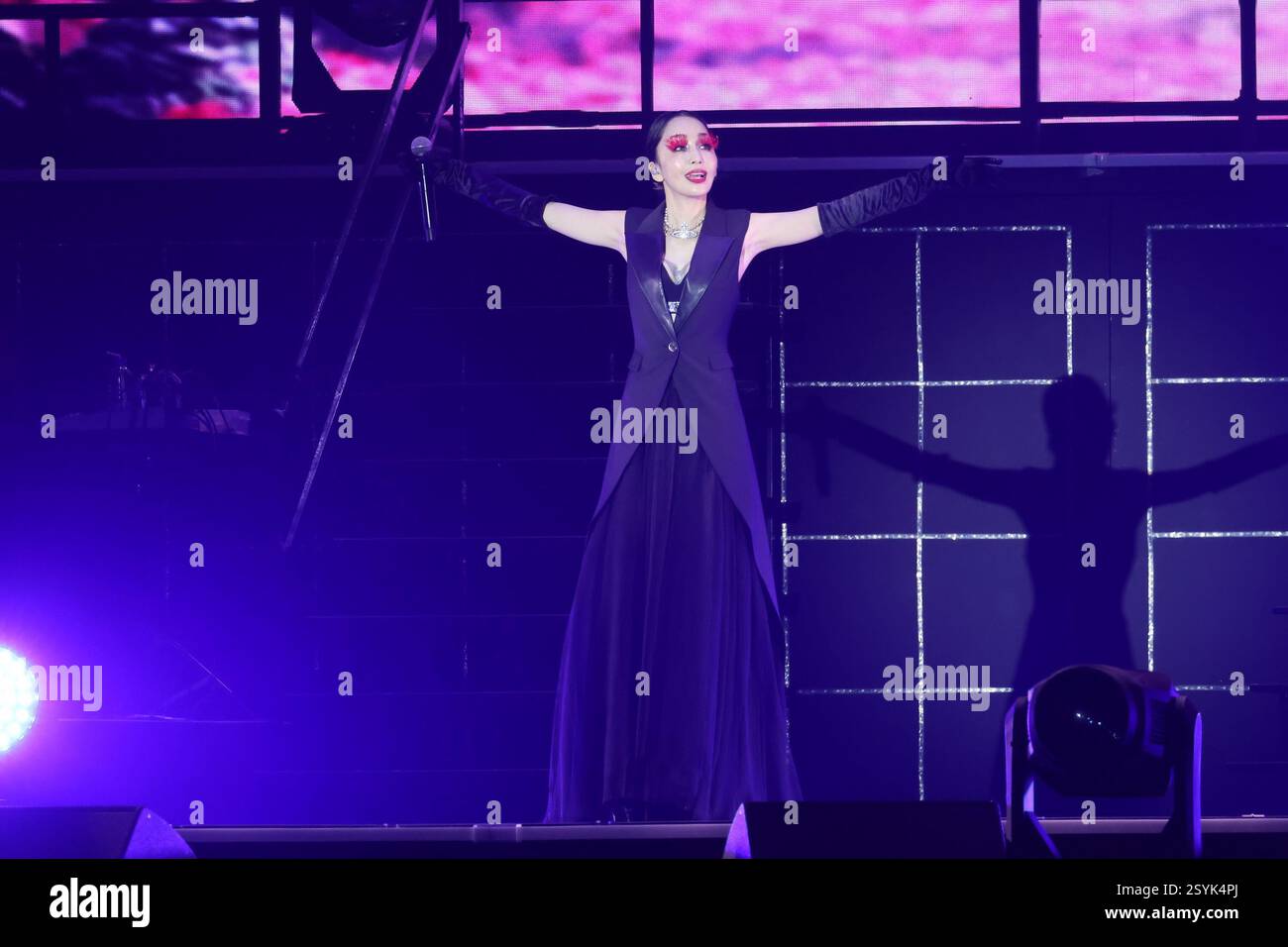 TAIPEI, CHINA - MARCH 1, 2025 - Japanese singer Mika Nakashima holds a ...