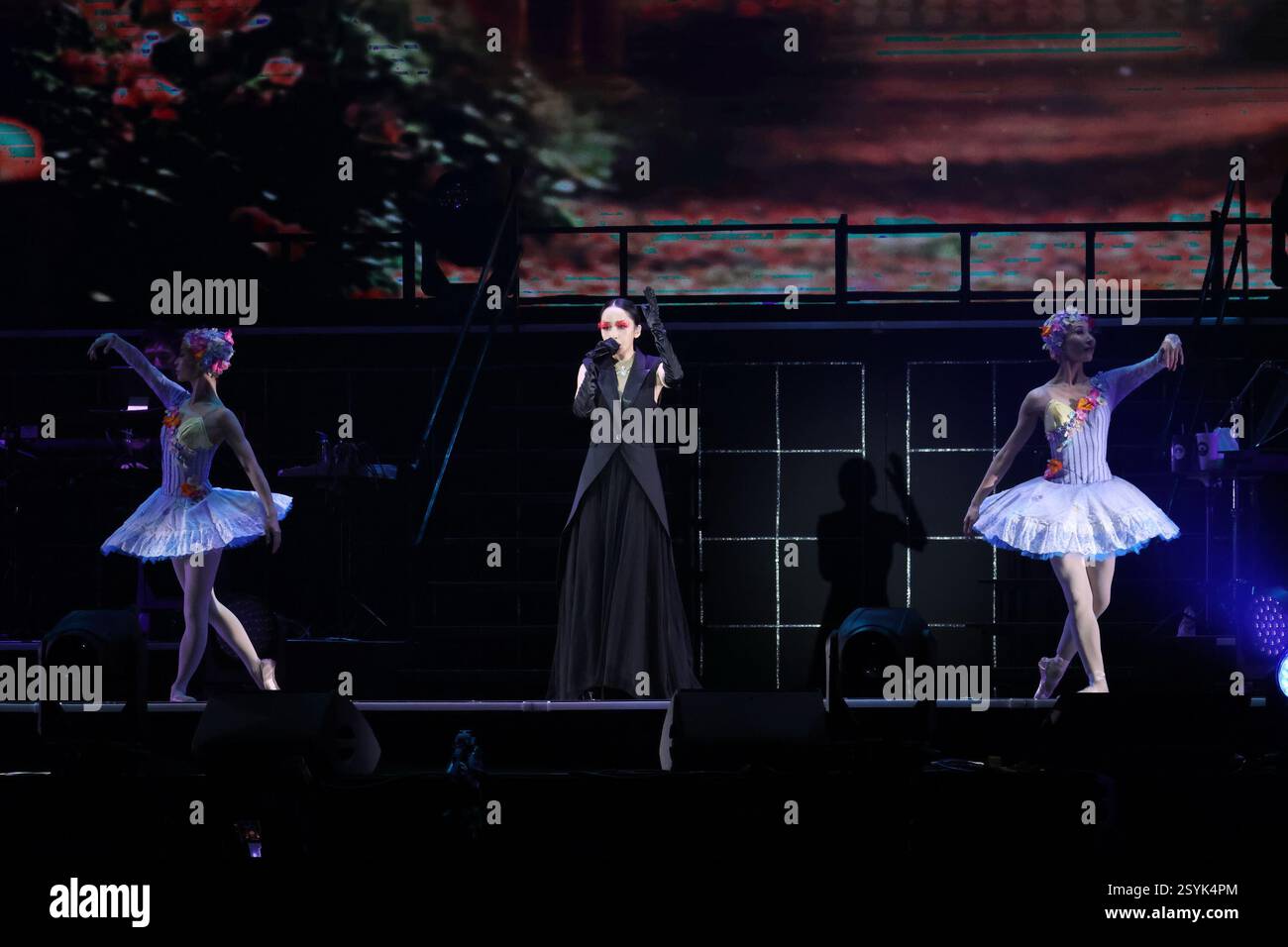 TAIPEI, CHINA - MARCH 1, 2025 - Japanese singer Mika Nakashima holds a ...