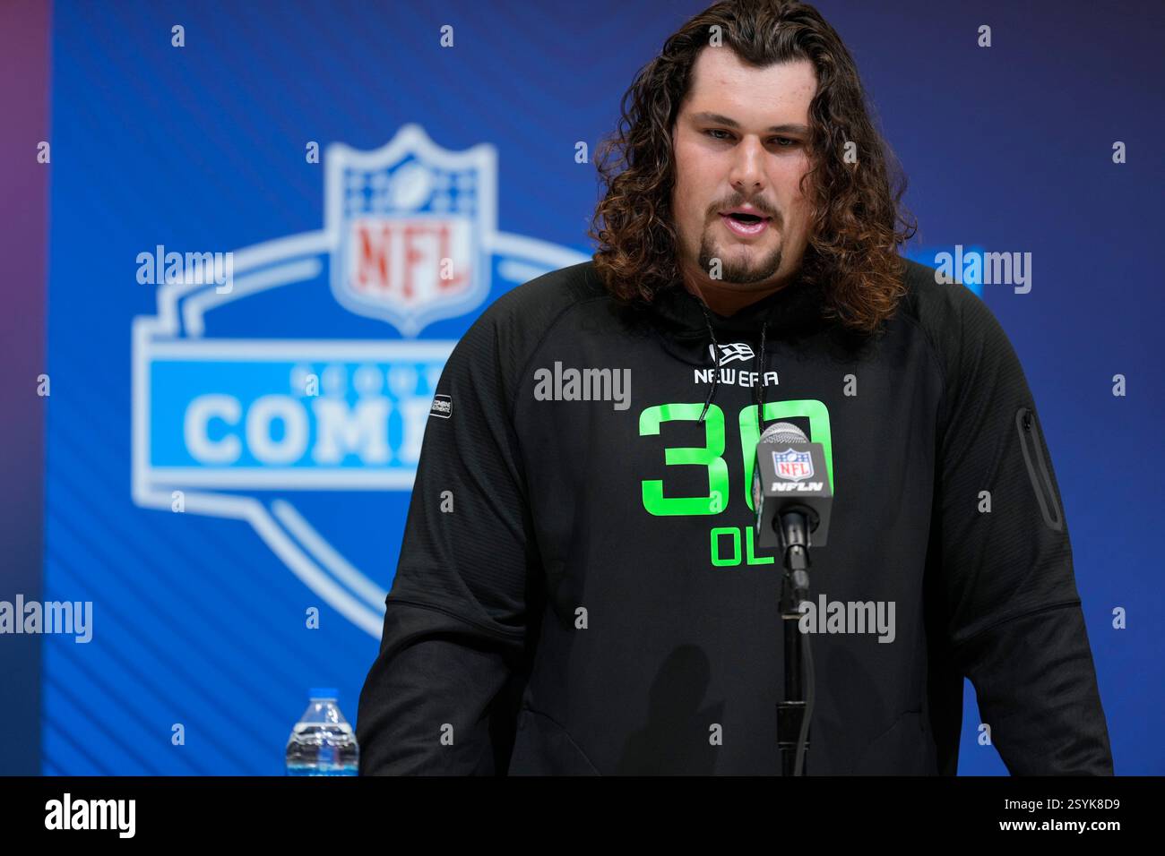 Southern California offensive lineman Jonah Monheim speaks during a ...