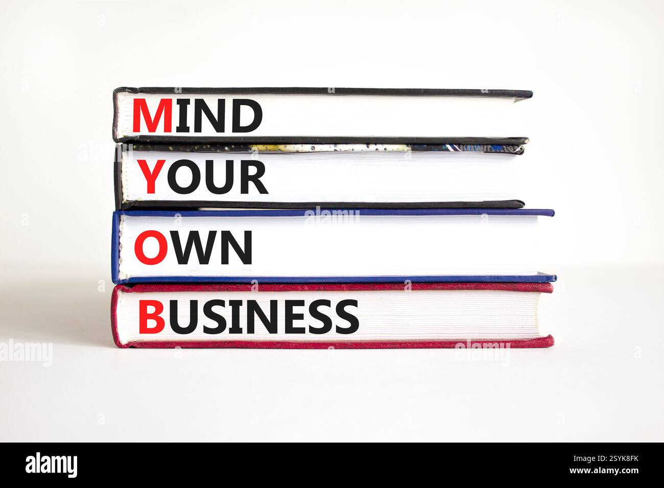 MYOB mind your own business symbol. Concept word MYOB Mind Your Own ...
