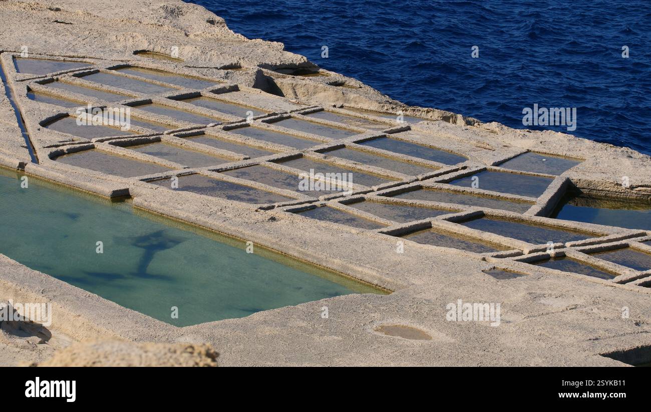 Salt pans of Gozo Stock Photo - Alamy