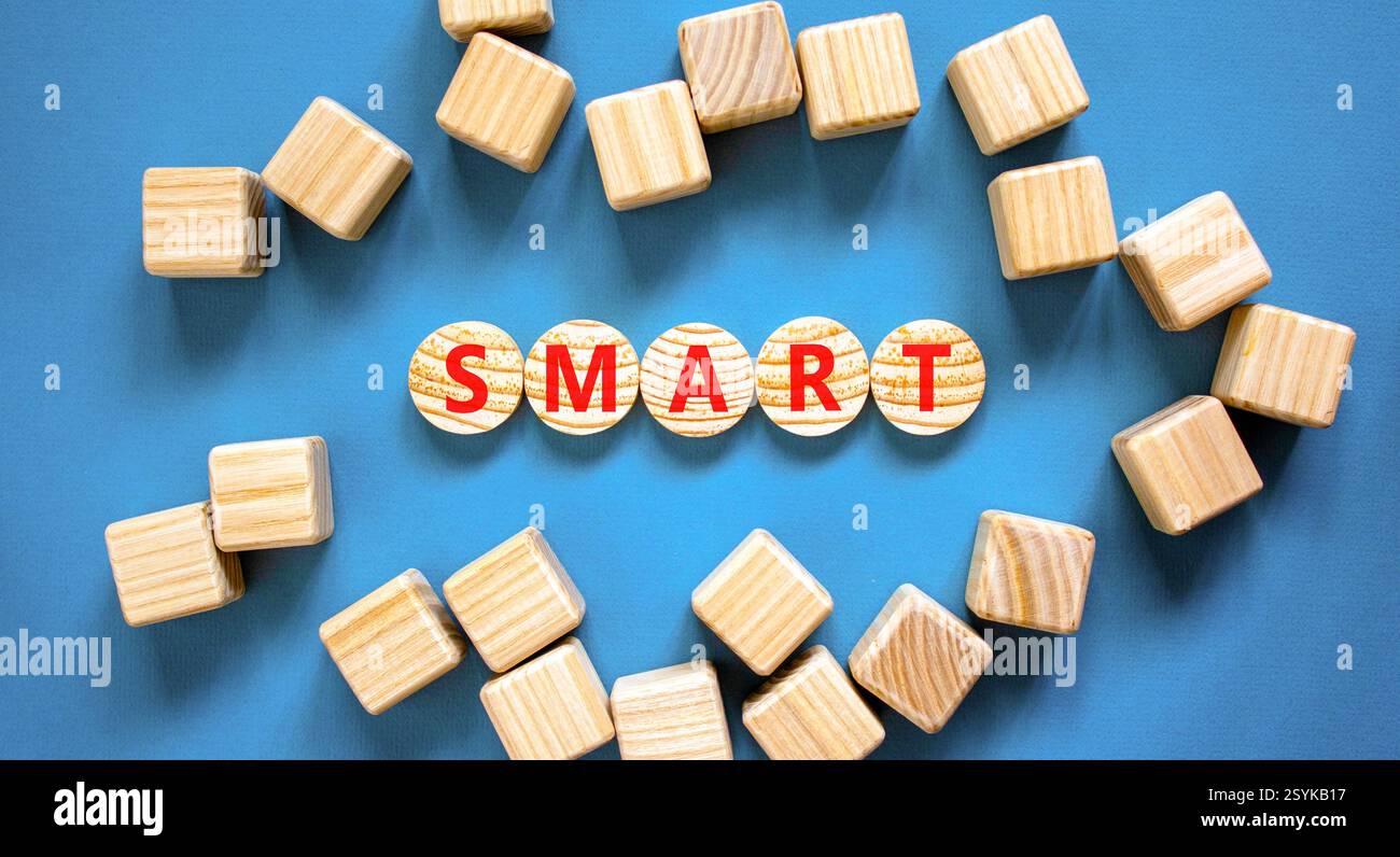Smart symbol. Concept word Smart on beautiful wooden circles. Beautiful ...