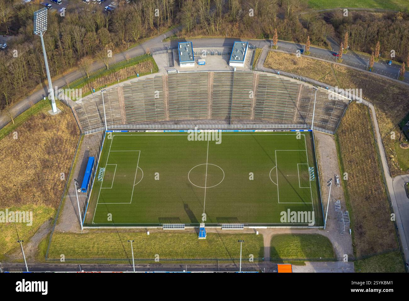 Luftbild, Parkstadion Fußballstadion mit Tribüne, ehemaliges ...