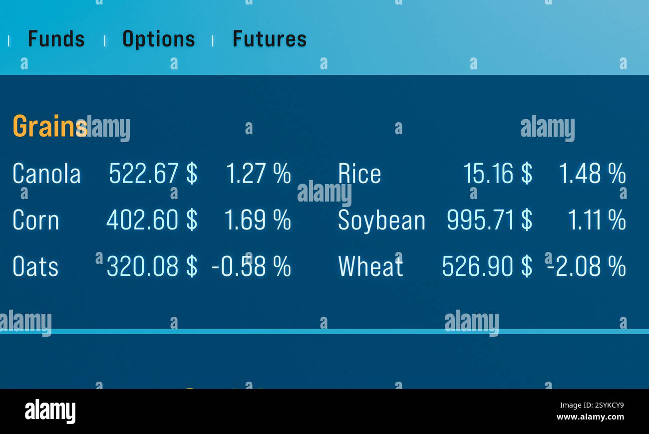 Commodities grain market data corn hi-res stock photography and images ...