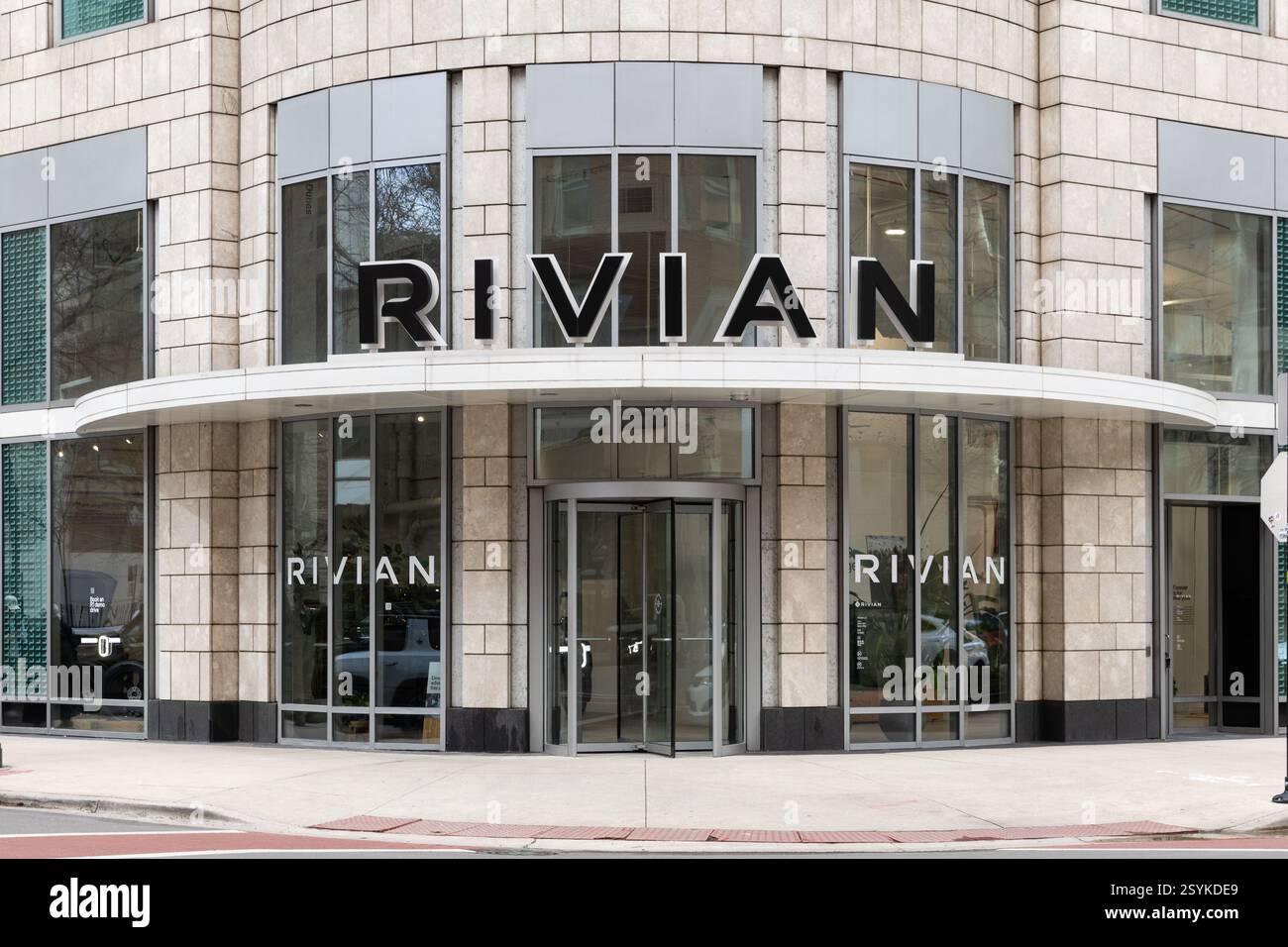 A Rivian storefront in downtown Chicago. Rivian is an innovative ...
