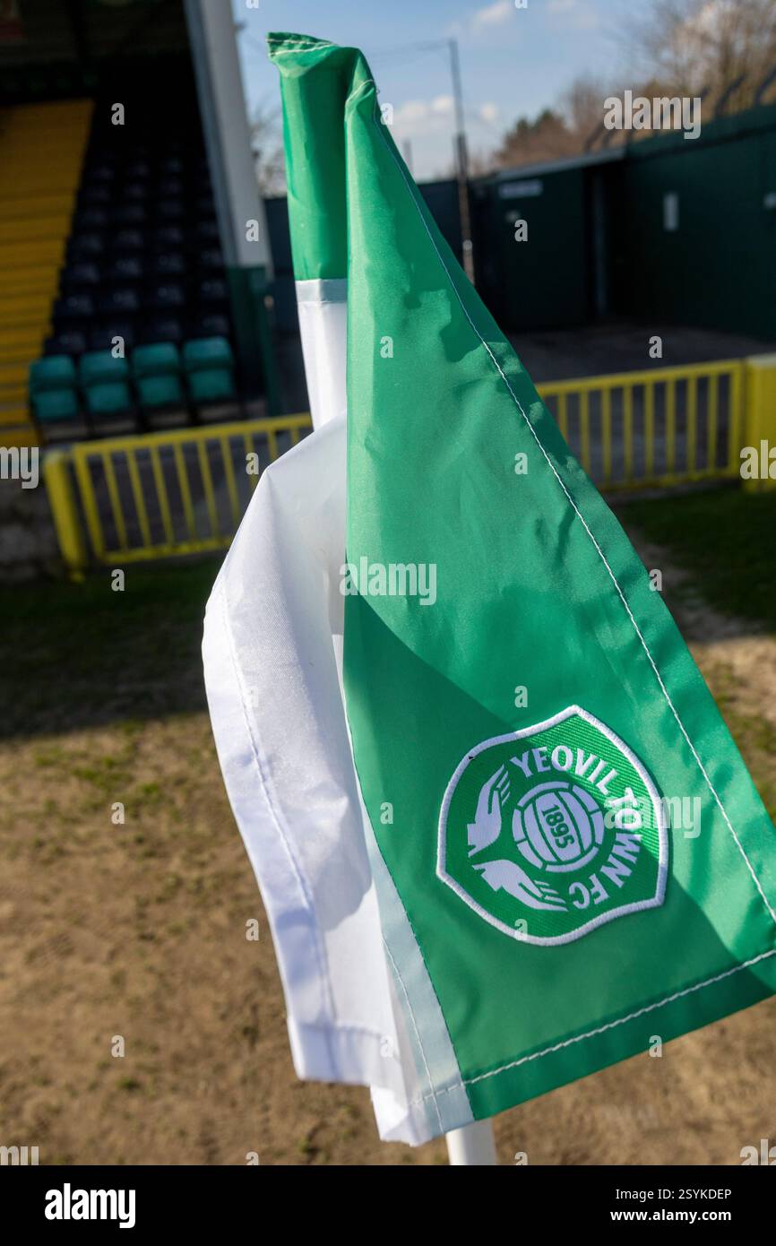 General View of corner flag at Huish Park before the National League ...
