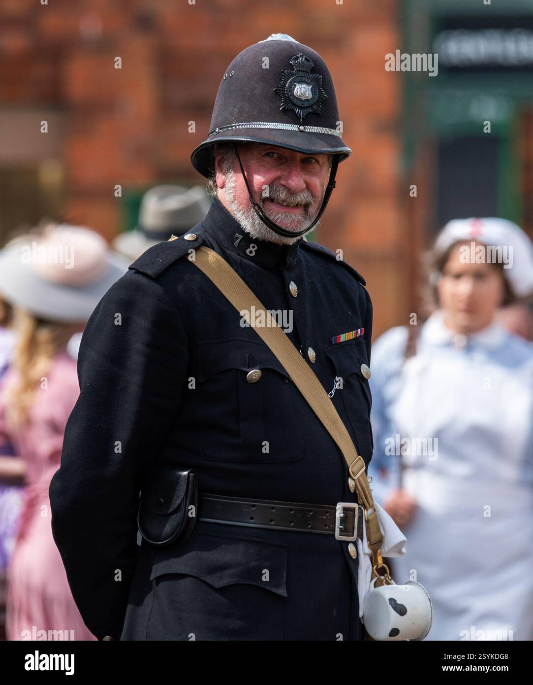 Uk, Quorn - June 2019: Man in Vintage WW2 English Police Officer ...