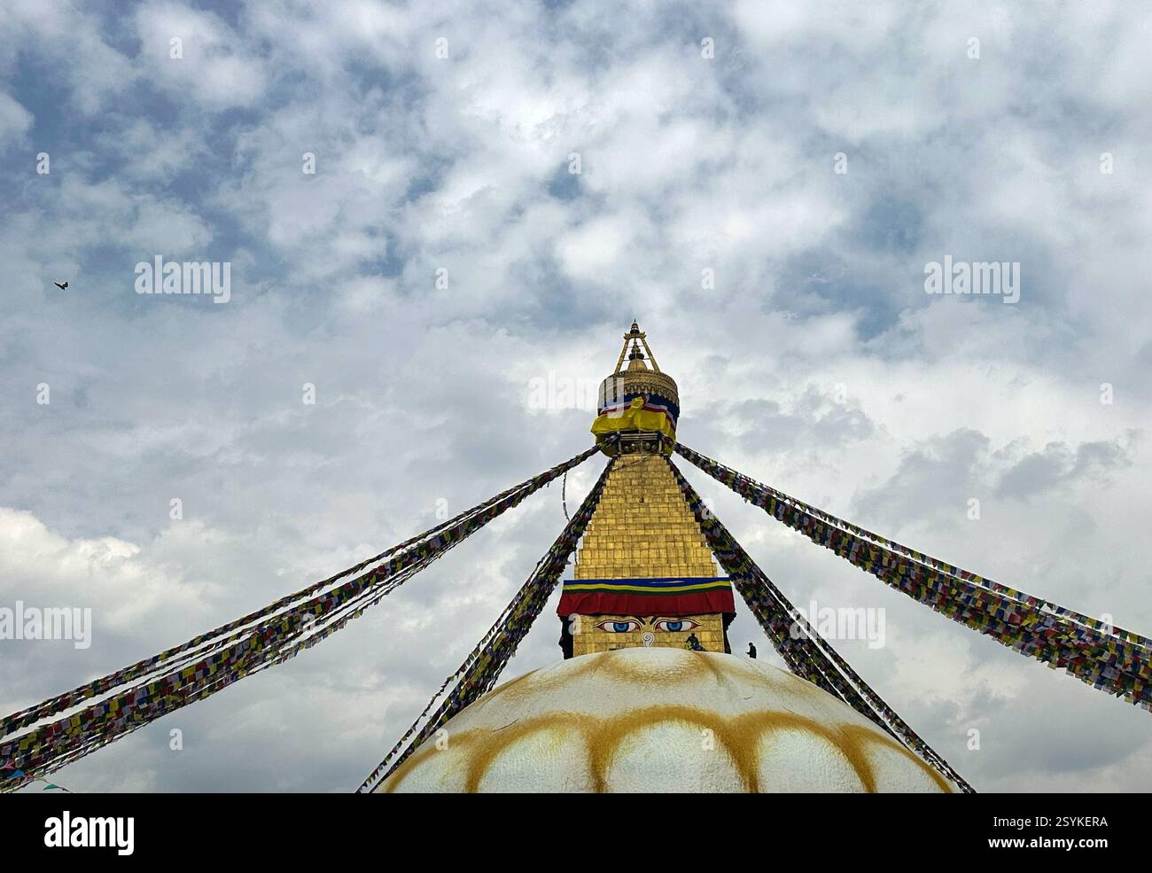 March 1, 2025: People decorate Boudhanth Stupa with prayers flags in ...