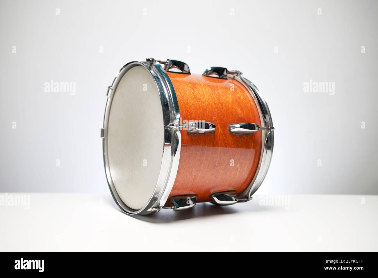 a single drum isolated on white background Stock Photo - Alamy