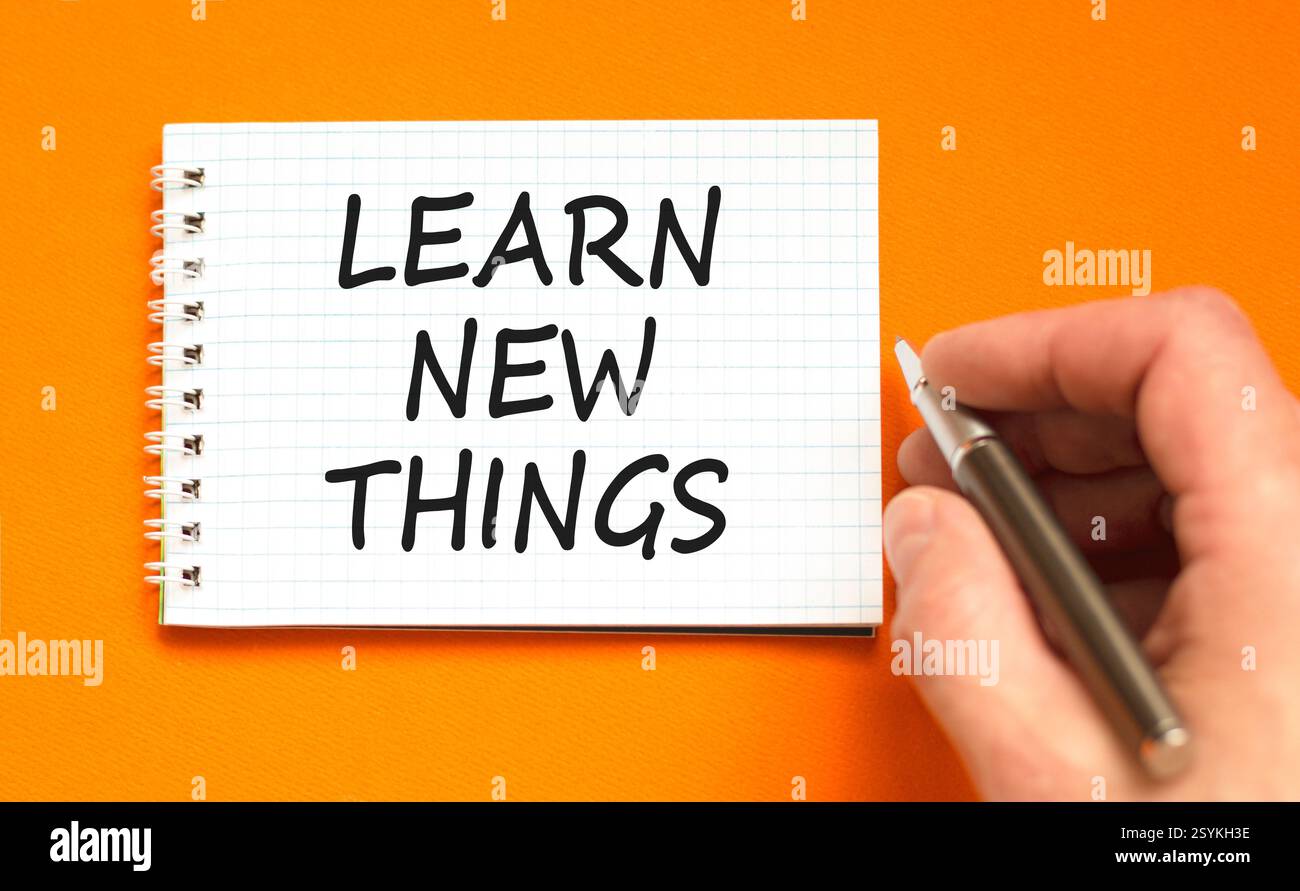 Learn new things symbol. Concept words Learn new things on beautiful ...