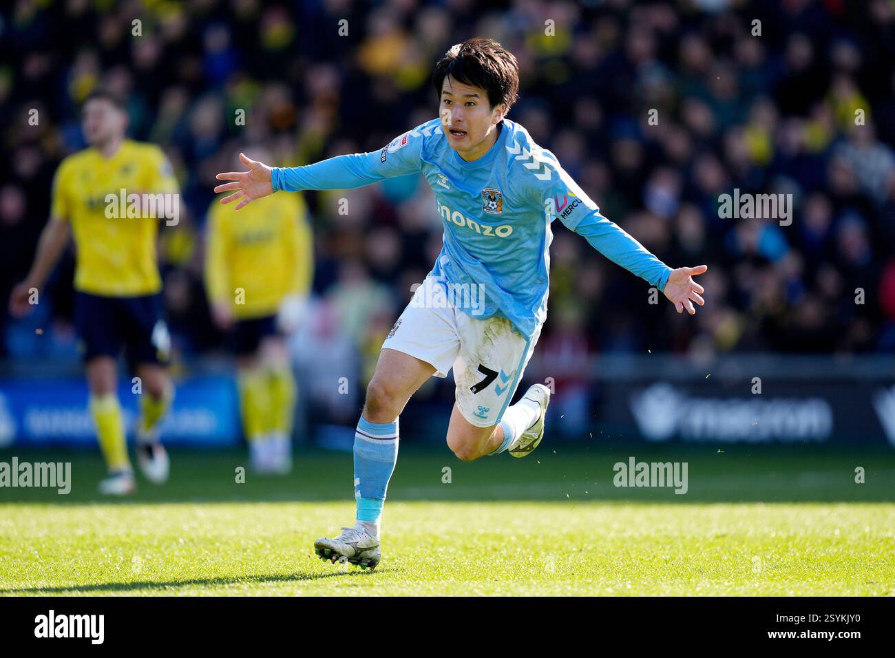 Coventry City's Tatsuhiro Sakamoto celebrates scoring their side's ...