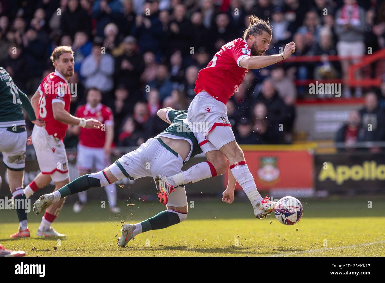 Jay Rodriguez of Wrexham AFC goes for goal during the Sky Bet League 1 ...