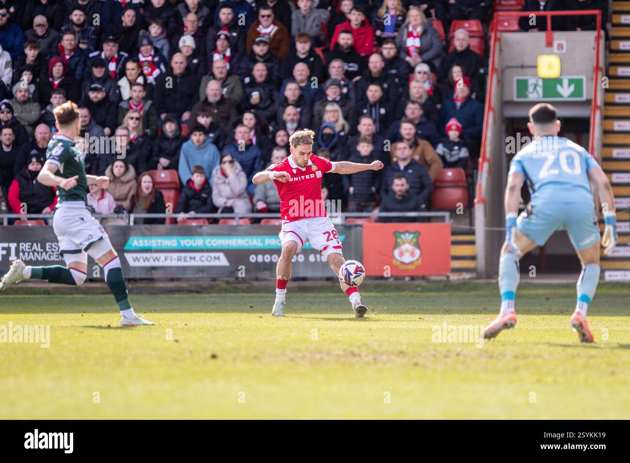 Sam Smith of Wrexham AFC during the Sky Bet League 1 match Wrexham vs ...