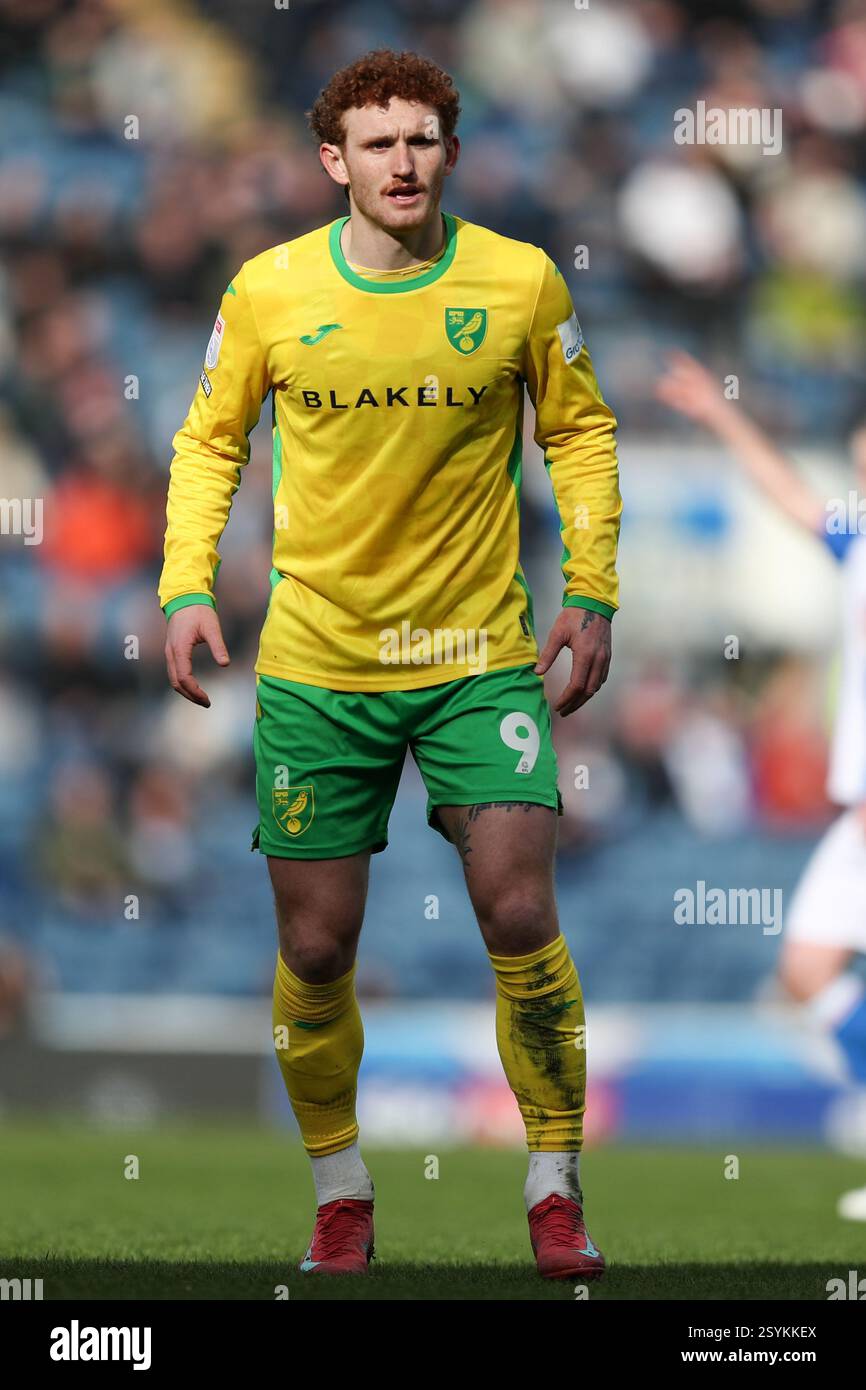 Blackburn, UK. 01st Mar, 2025. Josh Sargent of Norwich City during the ...