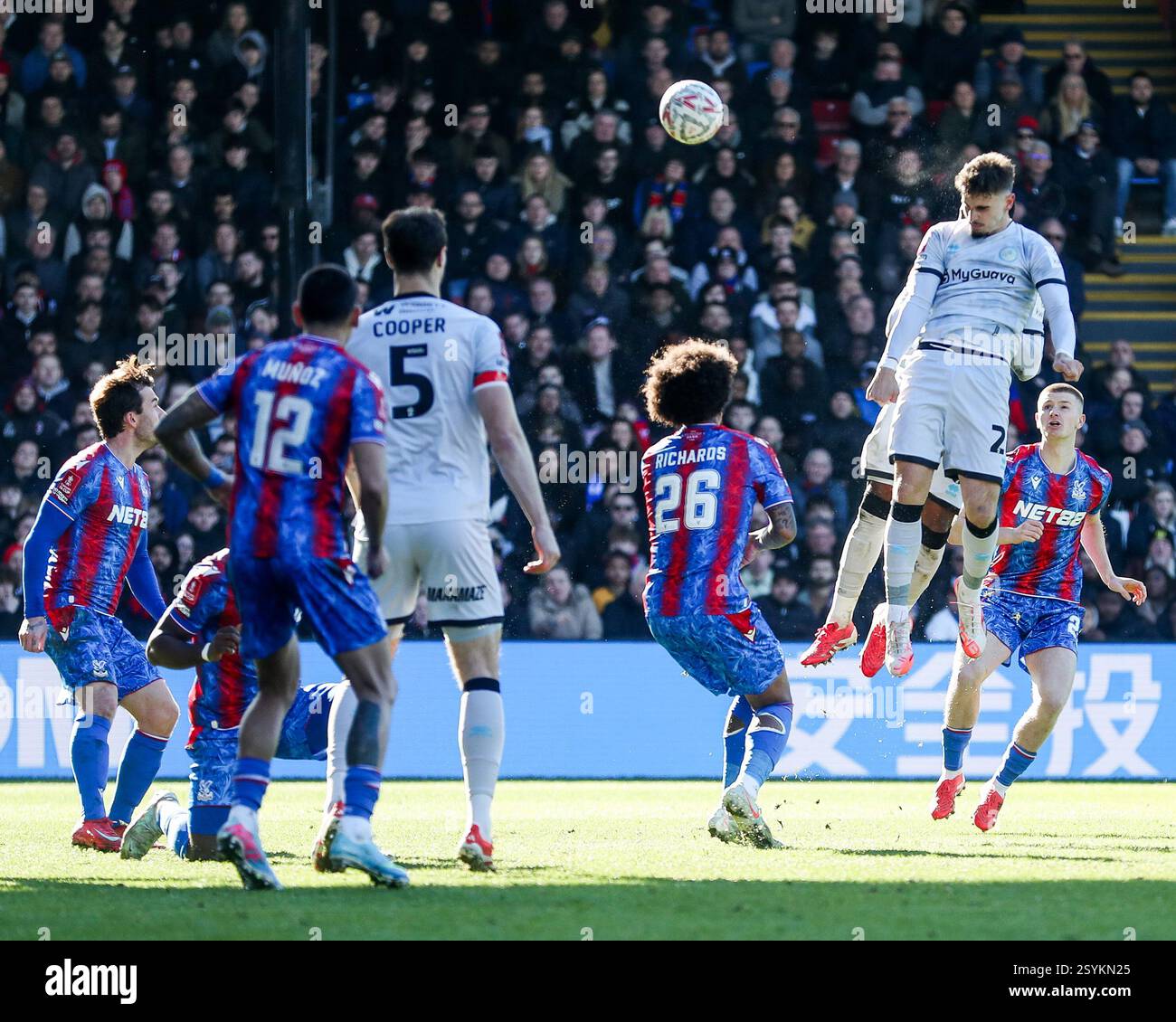 Mihailo Ivanovic of Millwall heads the ball during the Emirates FA Cup ...