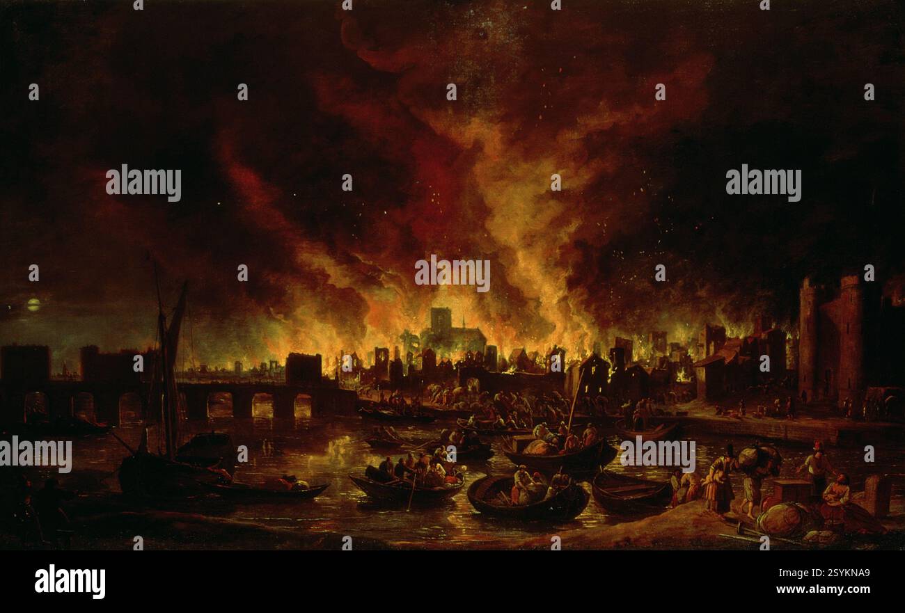 The Great Fire of London in 1666 Lieve Pietersz Verschuier, Rotterdam ...