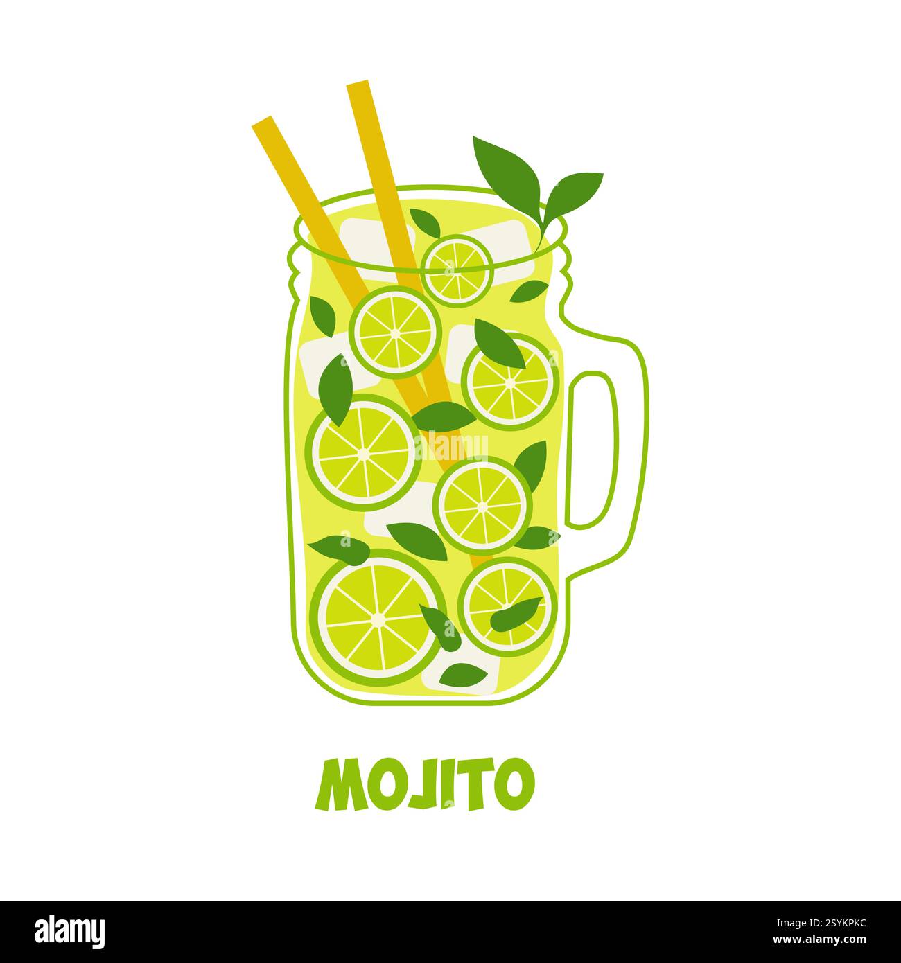 Refreshing lemon soda in glass Stock Vector Images - Alamy
