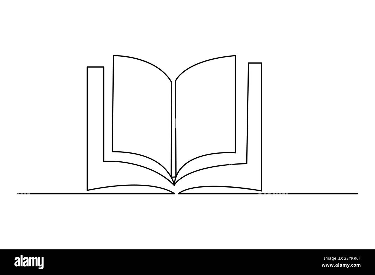 Continuous one line drawing of book opening isolated outline vector ...