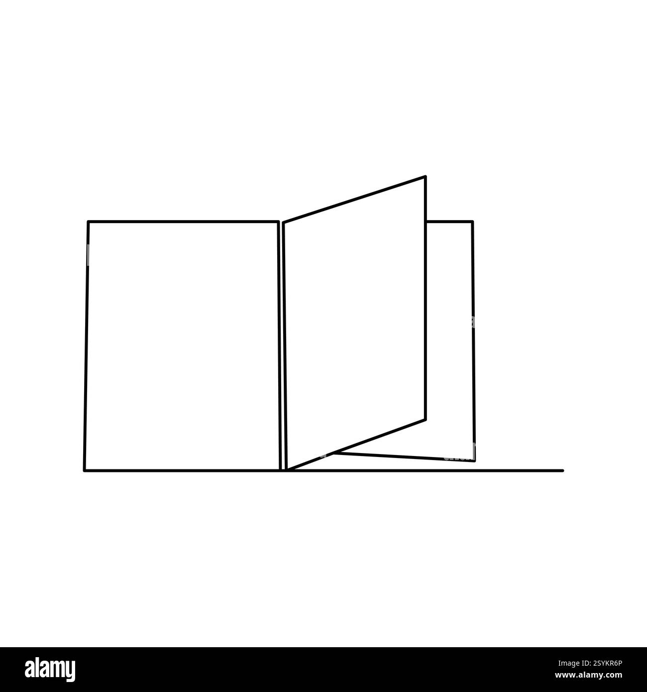 Continuous one line drawing of book opening isolated outline vector ...