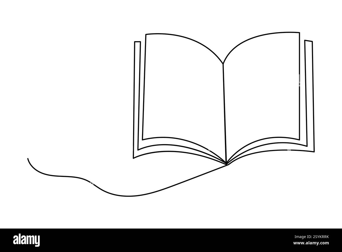Continuous one line drawing of book opening isolated outline vector ...