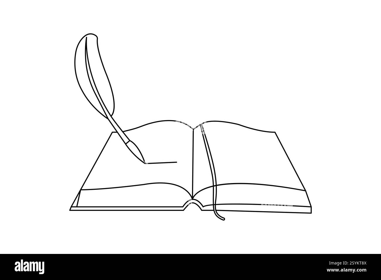 Continuous one line drawing of book opening isolated outline vector ...