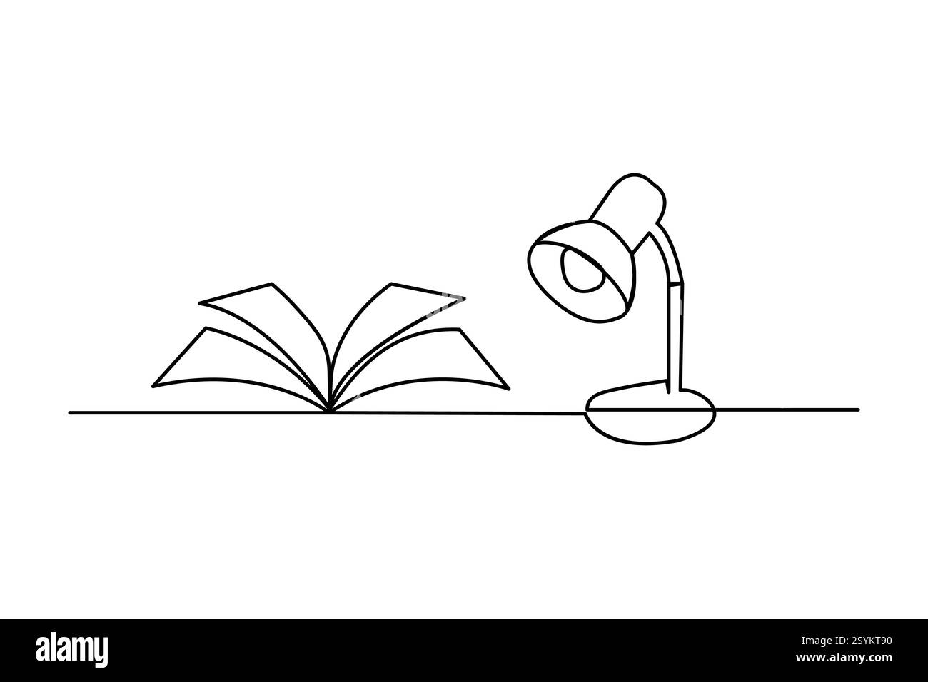 Continuous one line drawing of book opening isolated outline vector ...