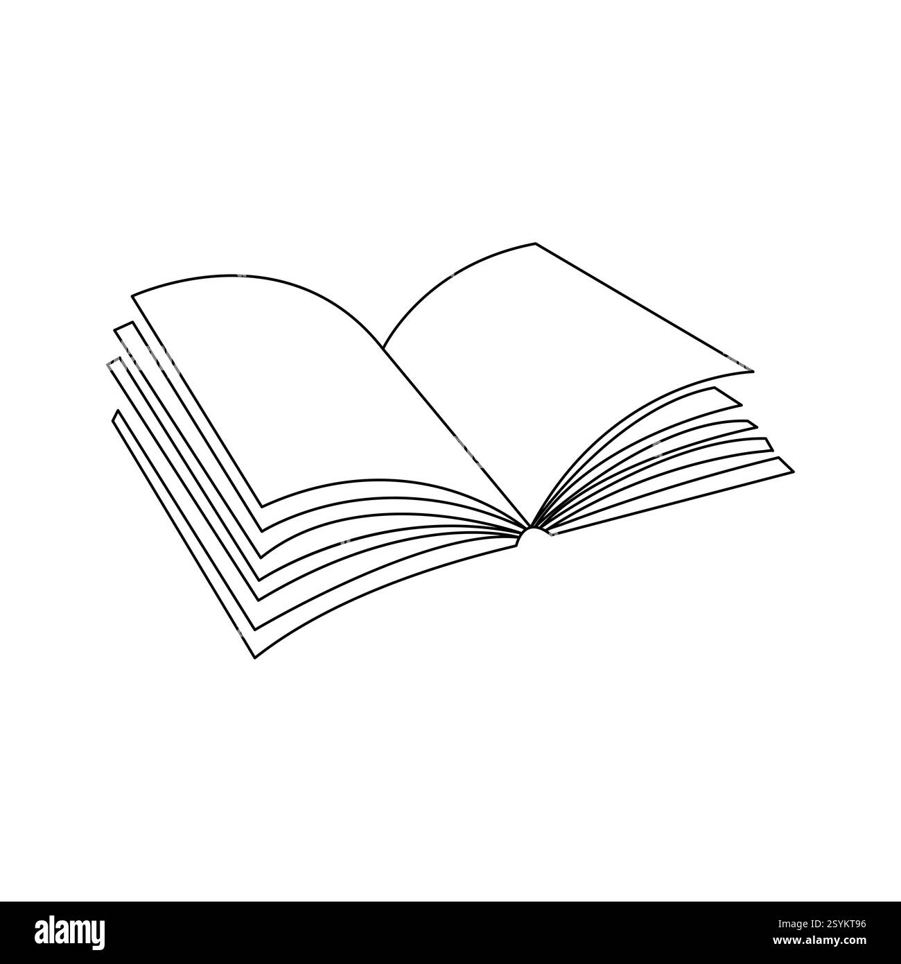 Continuous one line drawing of book opening isolated outline vector ...