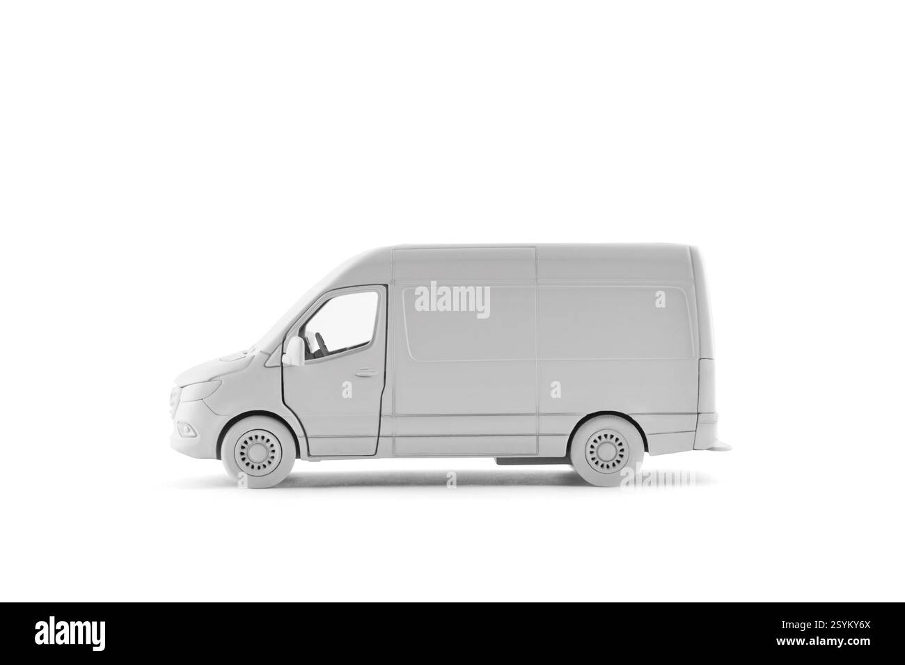 Transport white van car on white background with clipping path Stock ...