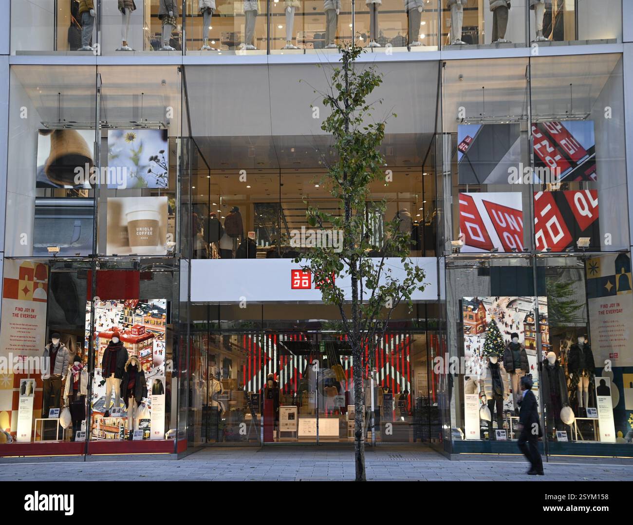 Landscape with scenic view of the Uniqlo Department store on Chuo-dori ...